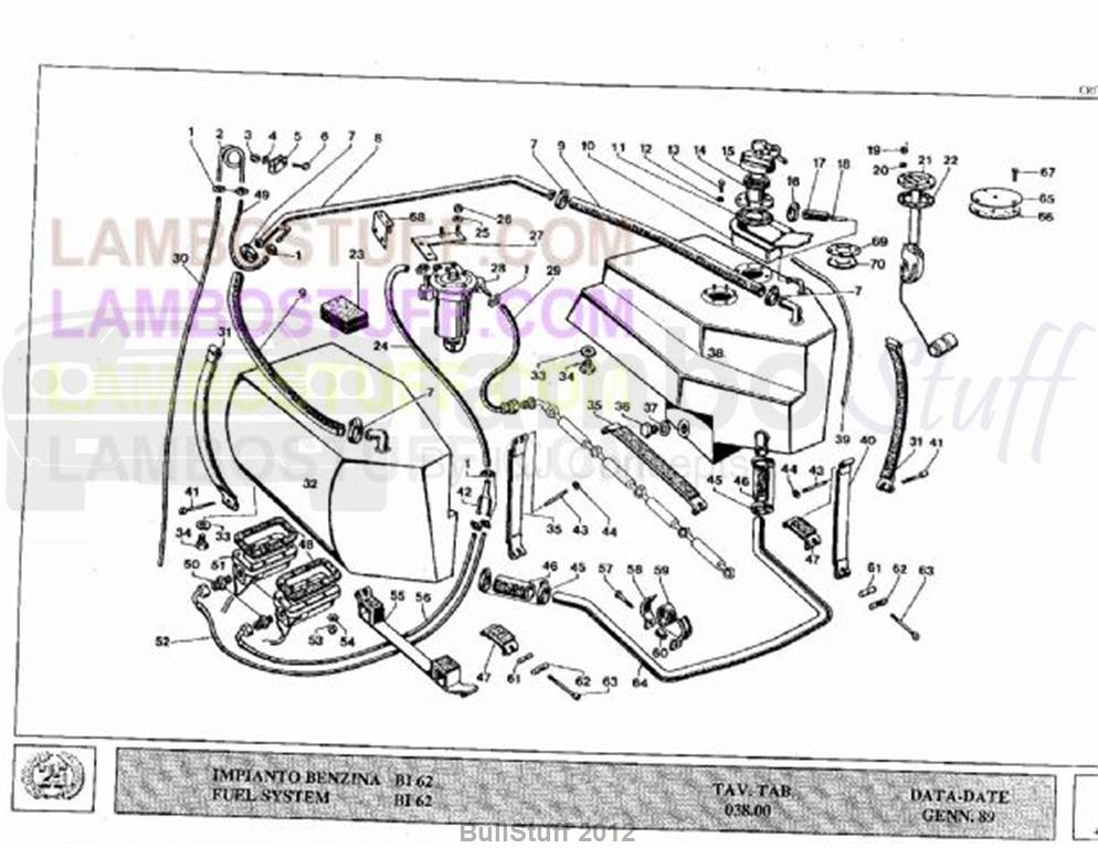 1989 Lamborghini Countach 25th USA Fuel System (038.00)