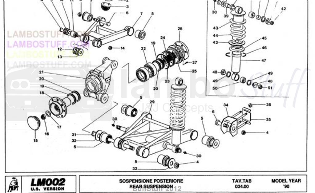 1990 Lamborghini LM002 USA Spec USA Rear Suspension (034.00)