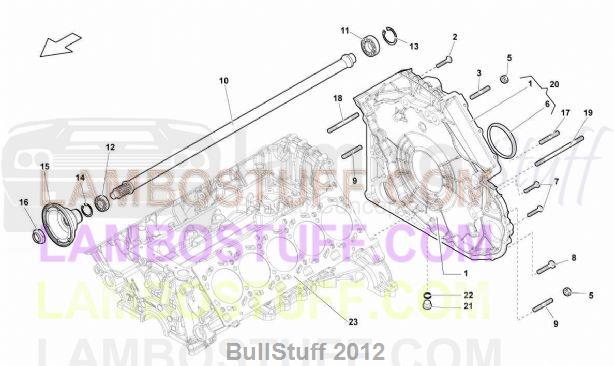 2005 Lamborghini GALLARDO COUPE USA TIMING CHAIN COVER - PROPELLER ...