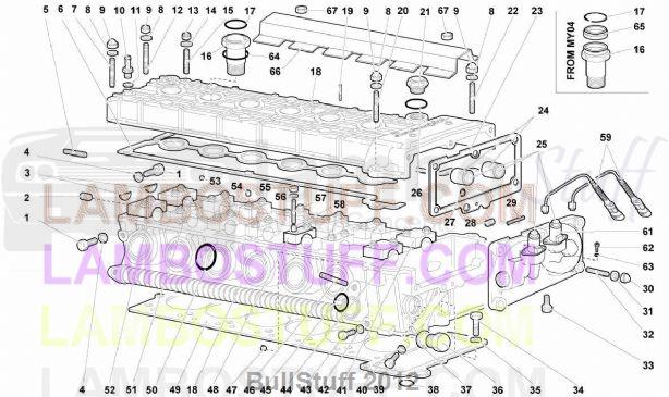 2006 Lamborghini MURCIELAGO COUPE USA LEFT CYLINDER HEAD (11.02.00)