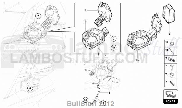 2015 Lamborghini AVENTADOR SV LP750-4 COUPE USA FUEL FILLER FLAP (809. ...