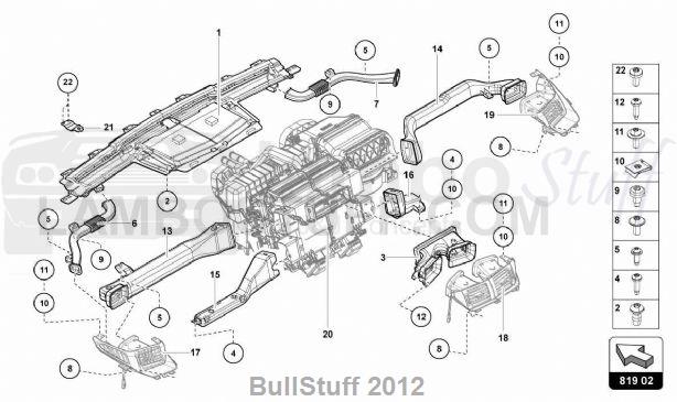 2018 Lamborghini AVENTADOR S ROADSTER USA AIR GUIDE CHANNEL (819.02.00)